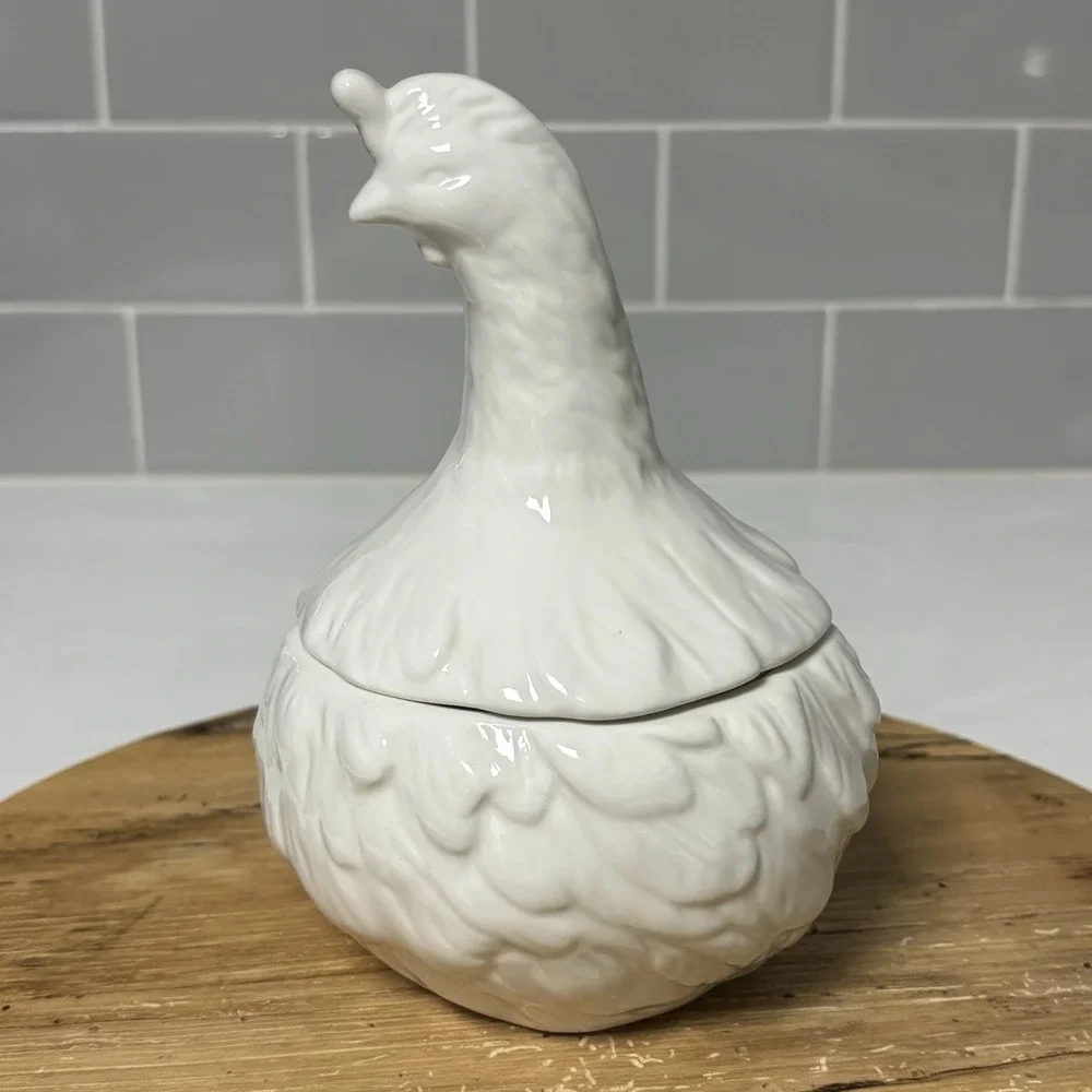 Imm Living | Kitchen | Imm Living Quail Feathered Nest Container White ...